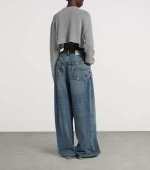 Balenciaga Cashmere Crew-neck Cropped Sweater