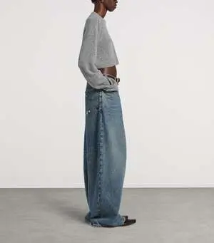 Balenciaga Cashmere Crew-neck Cropped Sweater