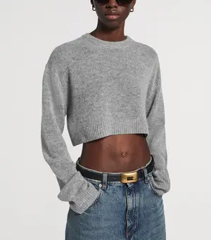 Balenciaga Cashmere Crew-neck Cropped Sweater
