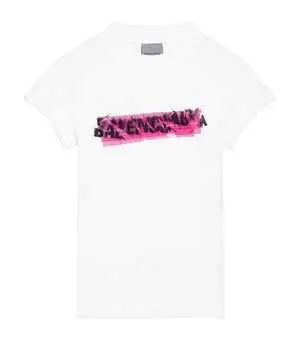 Balenciaga Cotton Spray Logo T-shirt - White