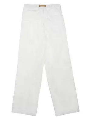 WHITE SAND Belted Wide Leg Trousers