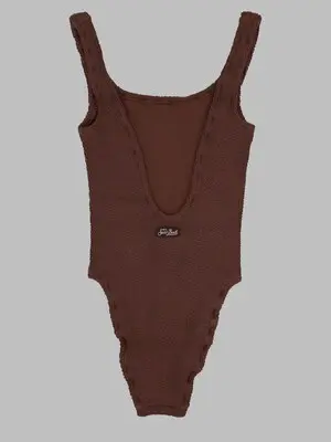 MC2 SAINT BARTH Costume Intero Crinkle "lora - Brown
