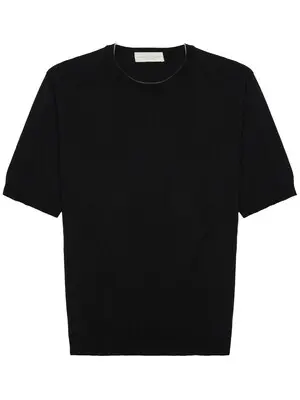 LUIGI GENTILE Maglia In Cotone A Manica Corta - Black