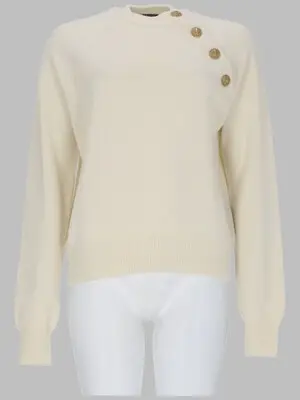 Balmain Embellished Button Knit Sweater