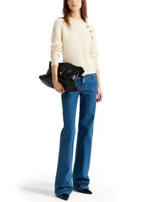 Balmain Embellished Button Knit Sweater