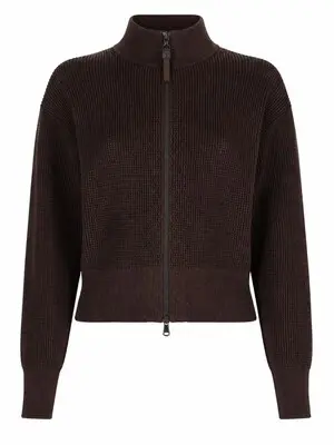 Brunello Cucinelli Sparkling Net" Cotton Cardigan - Brown