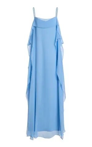 Prabal Gurung Chiffon-cotton Handkerchief Slip Dress - Blue