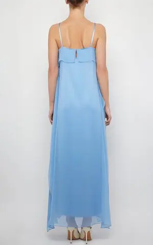 Prabal Gurung Chiffon-cotton Handkerchief Slip Dress - Blue