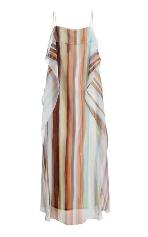 Prabal Gurung Chiffon-cotton Handkerchief Slip Dress - Multi