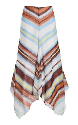 Prabal Gurung Layered Chiffon Handkerchief Midi Skirt - Multi