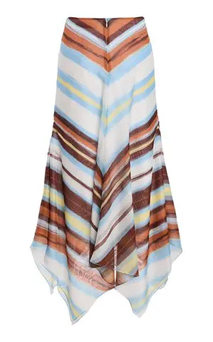 Prabal Gurung Layered Chiffon Handkerchief Midi Skirt