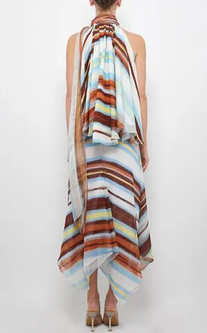 Prabal Gurung Layered Chiffon Handkerchief Midi Skirt
