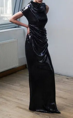 Prabal Gurung Asymmetrical Stretch Sequined Gown