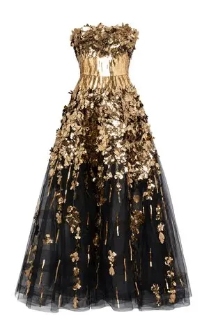 Prabal Gurung Metallic-embroidered Tulle Gown