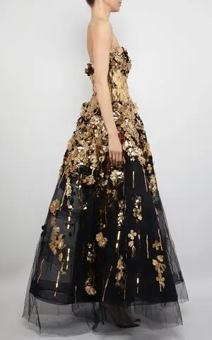 Prabal Gurung Metallic-embroidered Tulle Gown