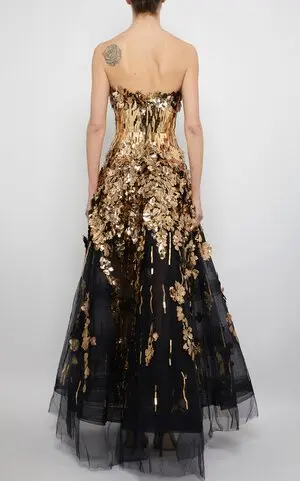 Prabal Gurung Metallic-embroidered Tulle Gown