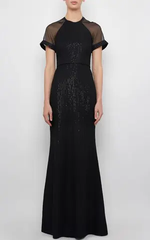 Prabal Gurung Sequined Georgette T-shirt Gown