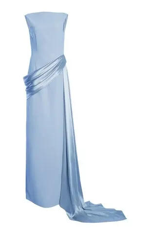 Prabal Gurung Satin-crepe Sheath Gown - Light Blue