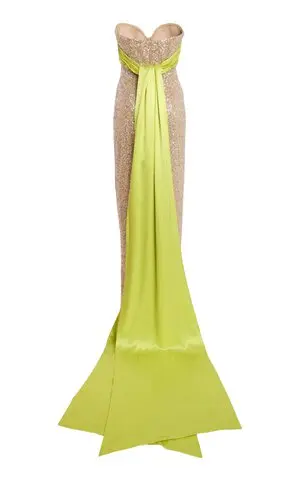 Prabal Gurung Bow-detailed Sequined Column Gown