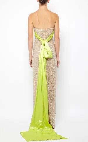 Prabal Gurung Bow-detailed Sequined Column Gown