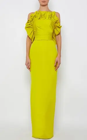 Prabal Gurung Ruffled Faille Column Gown