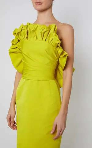 Prabal Gurung Ruffled Faille Column Gown