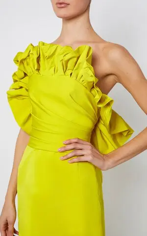 Prabal Gurung Ruffled Faille Column Gown