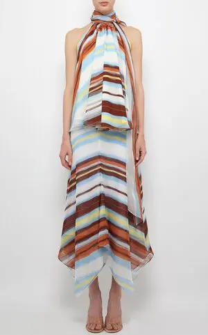 Prabal Gurung Chiffon-cotton Halter Top