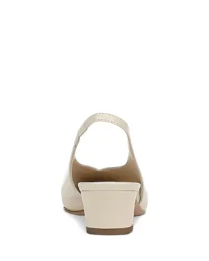Veronica Beard Pamela Leather Slingback Pumps - Limestone