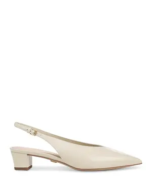 Veronica Beard Pamela Leather Slingback Pumps - Limestone