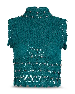 Rabanne Beaded Crochet Top