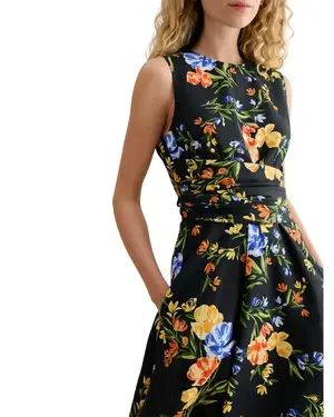 HOBBS LONDON Petite Floral Linen Dress