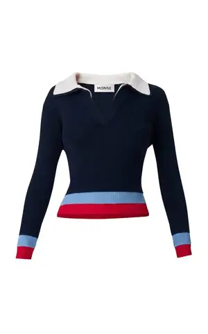 Monse Triple-layer Merino Wool Polo - Multi