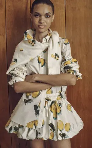 Monse Lemon-print Stretch-cotton Button-up Shirt