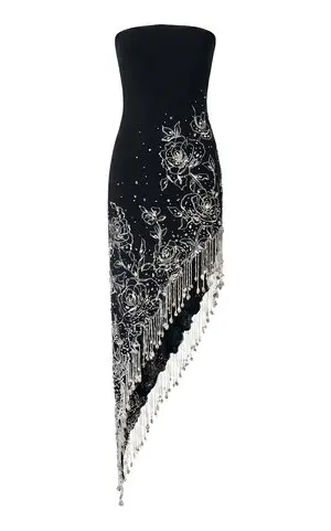Monse Floral Beaded Midi Dress - Black