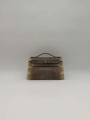 Hermès Kelly Lizard Ombre Palladium Hardware - Brown
