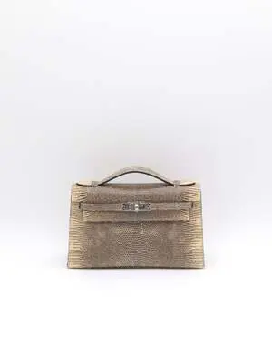 Hermès Kelly Lizard Ombre Palladium Hardware - Brown