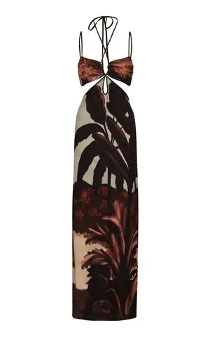 Johanna Ortiz Fervent Flower Printed Silk Maxi Dress - Multi