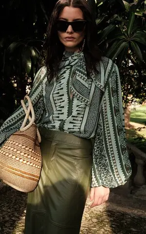 Johanna Ortiz Maps Of The South Printed Silk Blouse