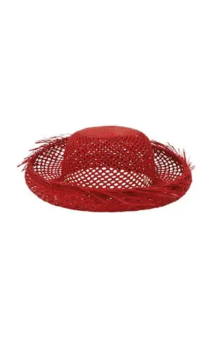ALEMAIS Straw Sailor Hat - Red