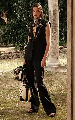 Johanna Ortiz Nocturnal Ornaments Tree-detailed Linen Vest