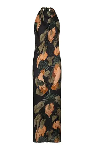 Johanna Ortiz Curious Natuer Printed Silk Maxi Dress