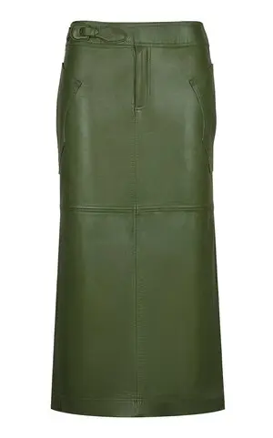 Johanna Ortiz Uncomplicated Mid-rise Leather Maxi Skirt
