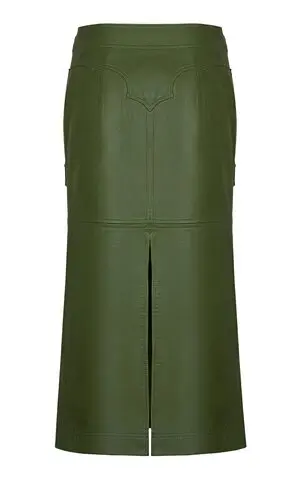 Johanna Ortiz Uncomplicated Mid-rise Leather Maxi Skirt