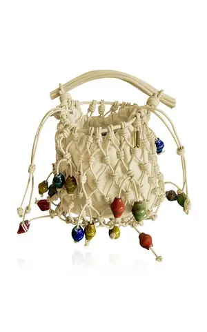 ALEMAIS Mini Leather Macrame Pouch - Multi