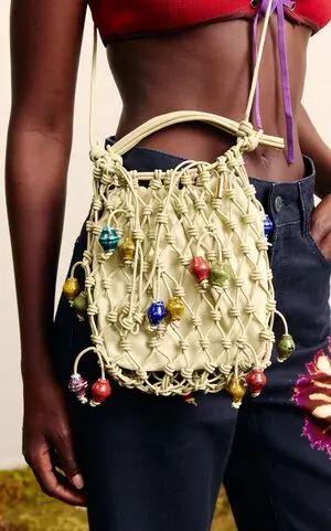 ALEMAIS Mini Leather Macrame Pouch