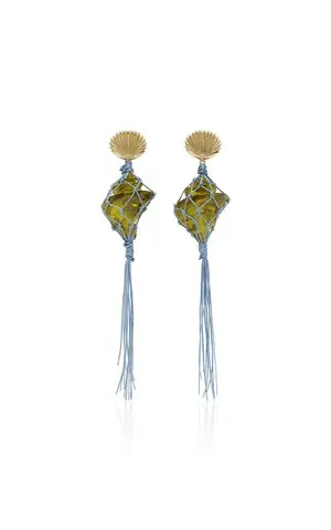 ALEMAIS Ona Macrame Shell Drop Earrings - Multi