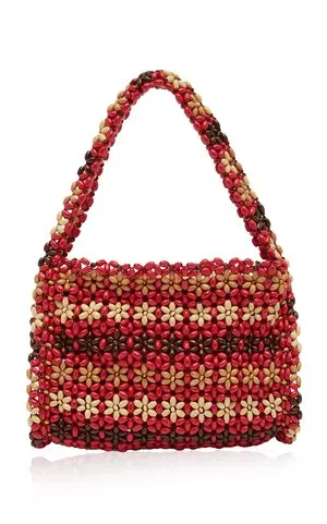ALEMAIS Wood Bead Flower Barrel Bag - Multi