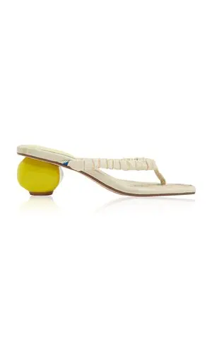 ALEMAIS Blanca Rouched Heel Thong Sandal - Ivory