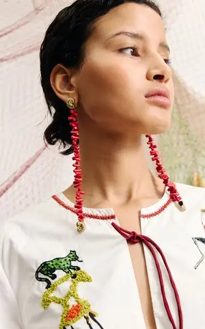 ALEMAIS Ona Shell Beaded Drop Earrings